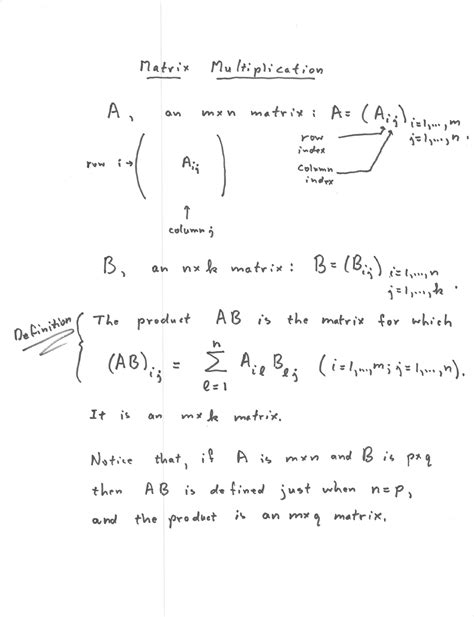 Lecture Notes Lecture Matrix Multiplication Math 322 Vhdfx T Ba