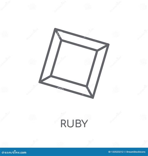 Ruby Linear Icon Modern Outline Ruby Logo Concept On White Back Stock
