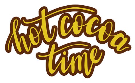 뜨거운 코코아 시간 손 글자 가을과 겨울 시즌 따옴표와 카드 배너 포스터 머그잔 스크랩북 베개 케이스 전화 케이스 및 옷