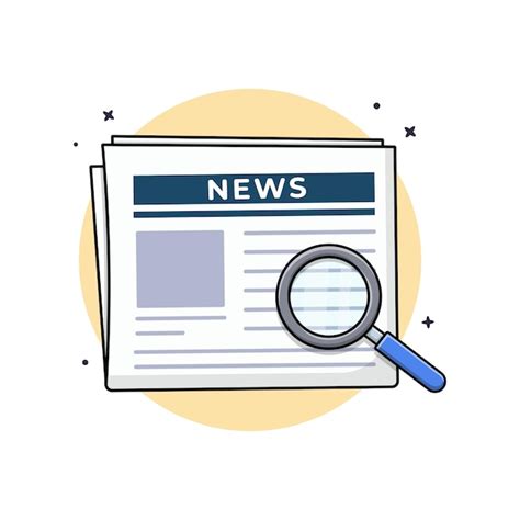 Premium Vector Newspaper With Magnifying Glass Vector Illustration Newspaper Analysis Concept