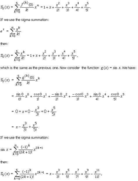 Taylor Series Polynomial