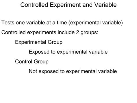 Scientific Method And Experimental Design Ppt