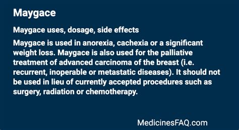 Maygace Uses Dosage Side Effects Food Interaction And Faq