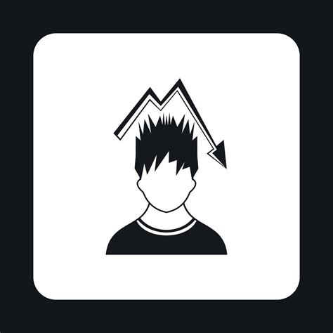 Man With Falling Graph Icon Simple Style 14643087 Vector Art At Vecteezy