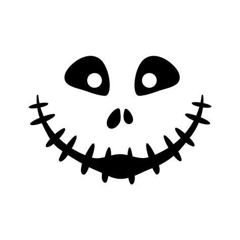 Scary Ghost Horror Face Silhouette Vector For Carving On Halloween Pumpkin 2756761 Vector Art At