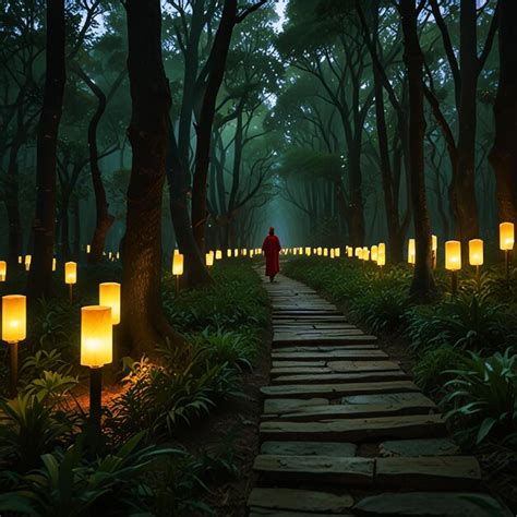 Transformative PathPrompt Generate A Vivid Image Of A Person Walking Premium AI Generated Image