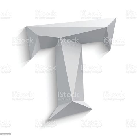 Vector Illustration Of 3d Letter T On White Background Stock