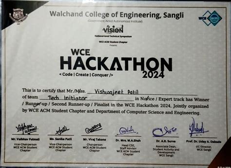 Hackathon Innovation Teamwork Engineering Wce Vision2024