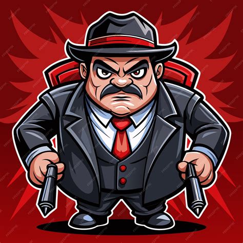 Premium Vector Cartoon Gangster With Guns