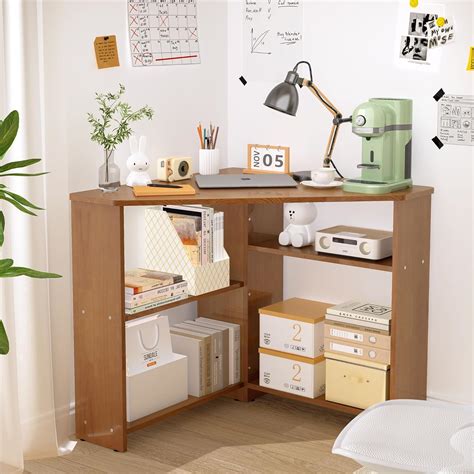 Enpklute 315” Small Corner Desk With Storage L Shaped