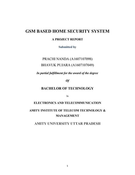 Gsm Based Home Security System Doc