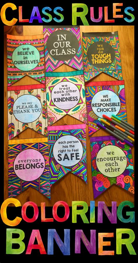This Classroom Rules Coloring Banner Is A Perfect For Back To School
