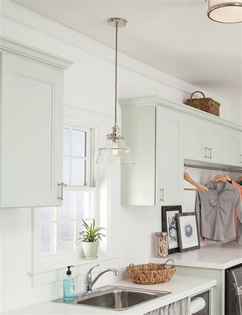 Kitchen With Feiss P1348 Baskin Pendant In Polished Nickel Finish Over