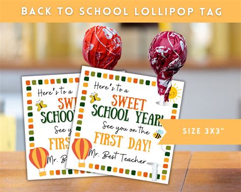 Editable Meet The Teacher Pop Tag Back To School Lollipop Tag First