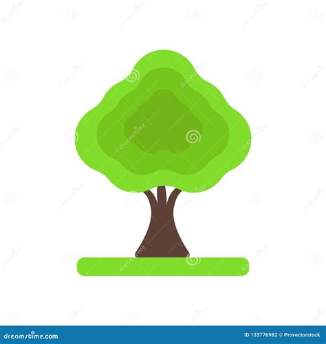 Tree Icon Vector Sign And Symbol Isolated On White Background T Stock Vector Illustration Of