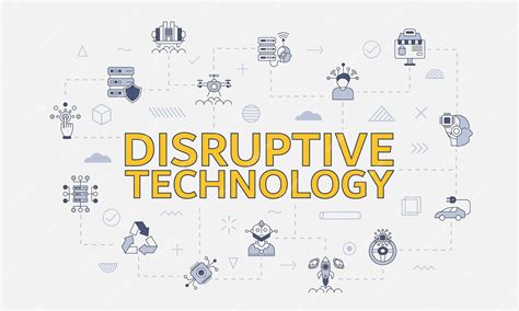 Premium Vector Disruptive Technology Concept With Icon Set With Big