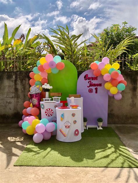 Birthday Candy Theme Backdrop Sweet Table