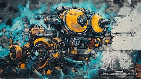 Ai创作图炫酷涂鸦背景墙 工业墙画 游戏风科幻风墙绘手绘 工业元素背景墙 复古风炫彩涂鸦背景墙 工业风格浮雕 工业时代艺术背景 科技题材墙绘 工厂风背景墙 工业题材装饰 工业风浮雕 涂鸦风格