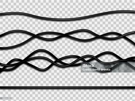 현실적인 전기 철사 흰색 배경에 고립입니다 벡터 일러스트입니다 전기 연료 및 전력 생산에 대한 스톡 벡터 아트 및 기타 이미지 전기 연료 및 전력 생산 지휘자 땋은