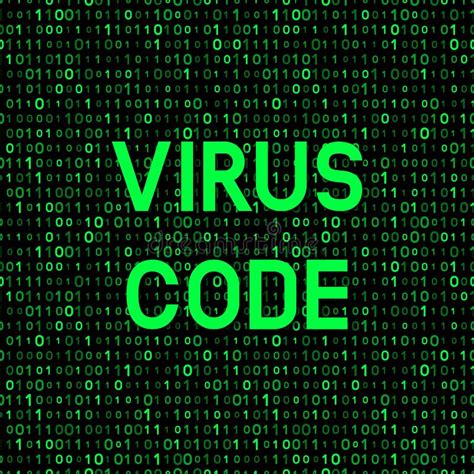 virus in the binary code 3d rendering stock illustration