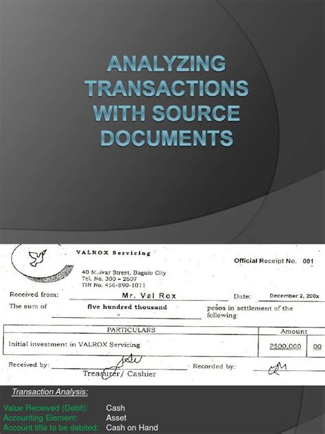 analyzing transaction through source documents debits and credits