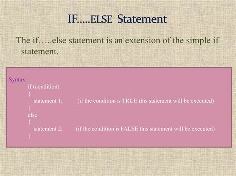 decision making statement in c ppt pptx