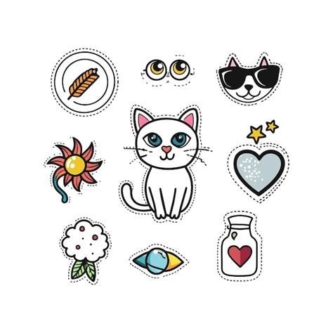 Premium Vector Vector Collection Of Cute Patch Stickers