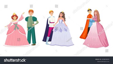 Prince Princess Dance Vector Set Royal Stock Vector Royalty Free