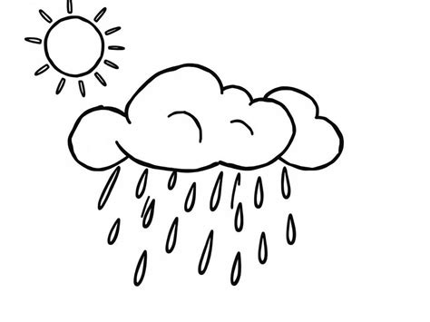 Smiling Rain Cloud Coloring Page Free Printable Coloring Page