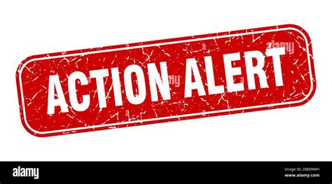 Action Alert Stamp Action Alert Square Grungy Red Sign Stock Vector Image And Art Alamy