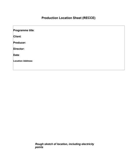 Recce Location Form Doc