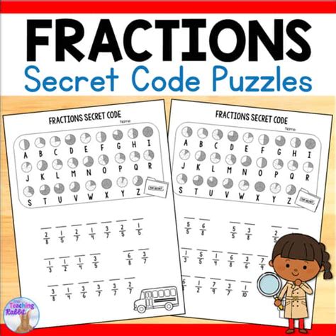 Free Fractions Secret Code Worksheets Crack The Code By The Teaching Rabbit