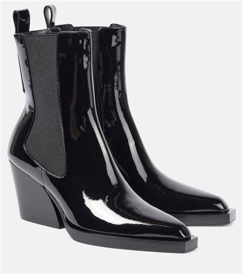 Zimmermann Drew Patent Leather Ankle Boots In Black Lyst