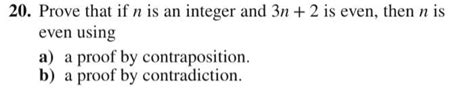 Solved 20 Prove That If N Is An Integer And 3n2 Is Even