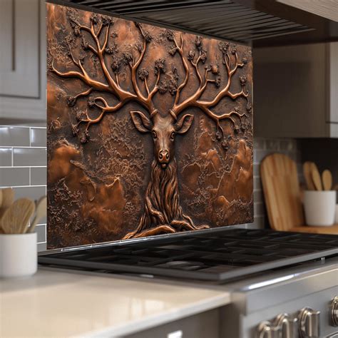 Deer Copper Look Kitchen Backsplashtempered Kitchen Backsplash Panel