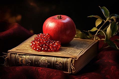 Premium Photo A Pomegranate Themed Book Cover Or Illustration