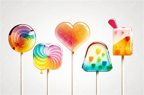 Premium Photo Beautiful Gummy Lollipops With Different Shapes On