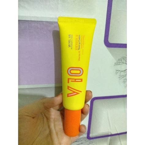 Jual Morlab V10 Vitamin Tone Up Cream With Idebenone Shopee Indonesia