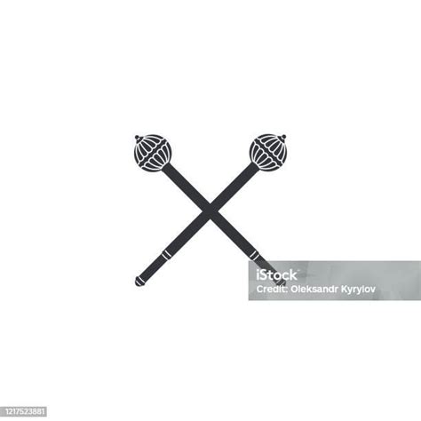 중세 크로스 클럽 실루엣 아이콘입니다 고대 교차 무기 전쟁과 헤럴드 리 개념 흰색 배경에 격리된 스톡 벡터 그림입니다 강철에 대한 스톡 벡터 아트 및 기타 이미지 Istock