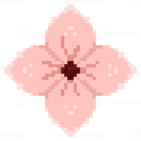 Hand Drawn Cute Pixelated Flower Illustration 47392235 Png