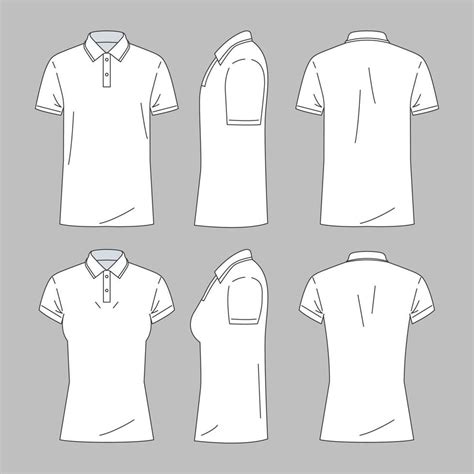 Outline White Polo Shirt Template In 2025 White Polo Shirt Template