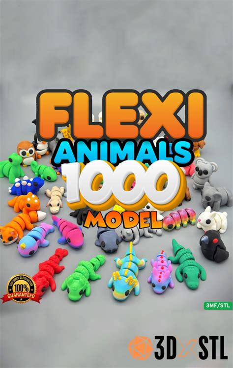 Mini Flexi Animals 1000 Articulated Stl 3mf Models Epic For 3d