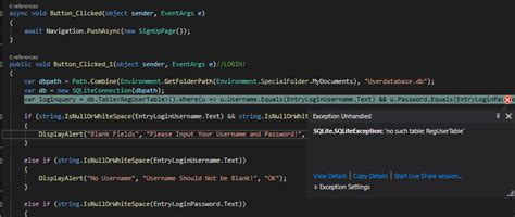 Xamarinforms Sqlite No Such Table Error When Table Exists In Xamarin