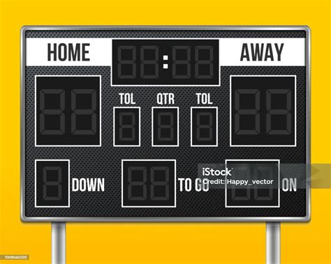미식 축구 점수 판 투명 한 배경에 고립 된 인포 그래픽으로의 크리에이 티브 벡터 일러스트 아트 디자인 스포츠 게임 점수 디지털