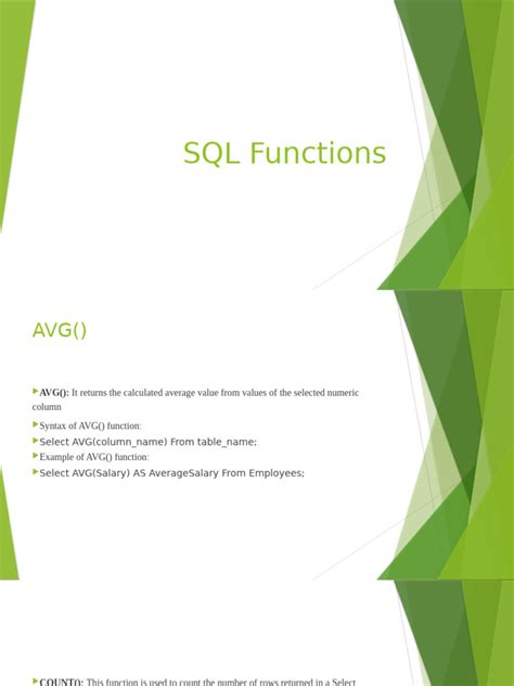 Sqlfunctions Pdf Function Mathematics Arithmetic