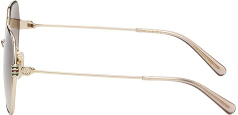 Gucci Gold Hexagonal Sunglasses Gucci