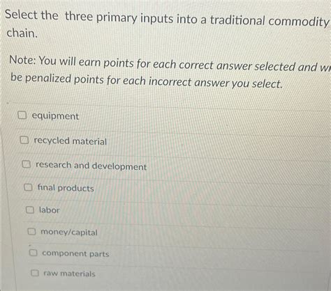 solved select the three primary inputs into a traditional