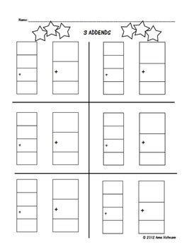 Addition 3 Addends Worksheets And SMART Notebook File TPT