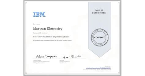 Completion Certificate For Generative Ai Prompt Engineering Basics