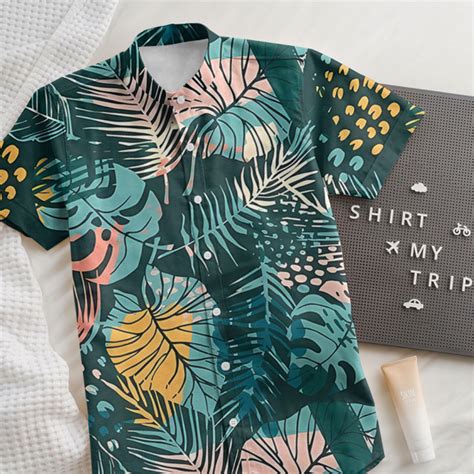 Hawaii Shirt For Men Casual Holiday Shirt Plus Size Loose Short Sleeve